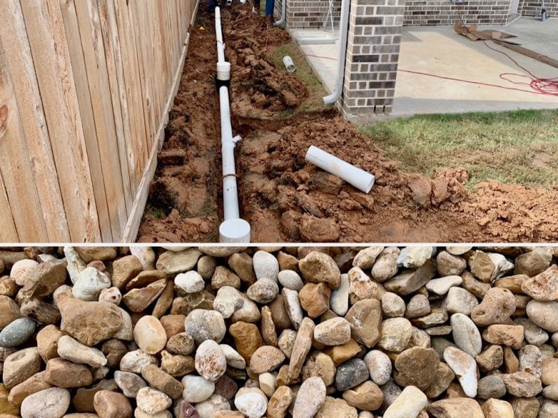 French Drain Trench Ditch - Drainage Installation Houston, TX