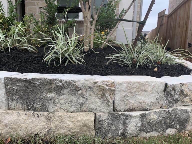 Limestone Stone Edging Flower Bed Houston, Katy, etc.