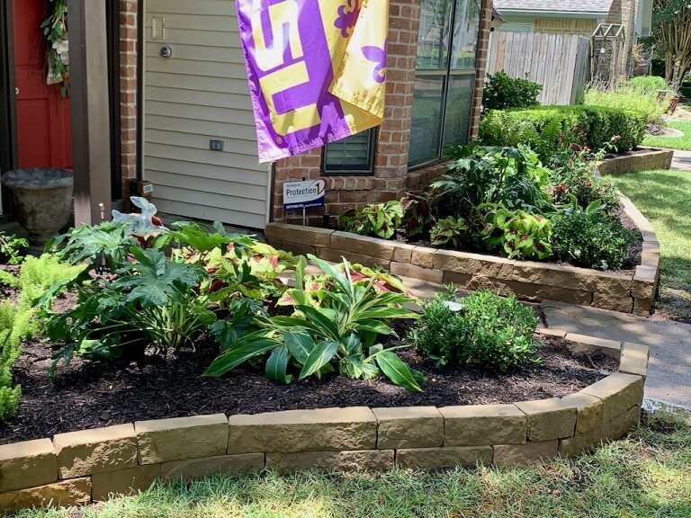 Limestone Stone Edging Flower Bed Houston, Katy, etc.