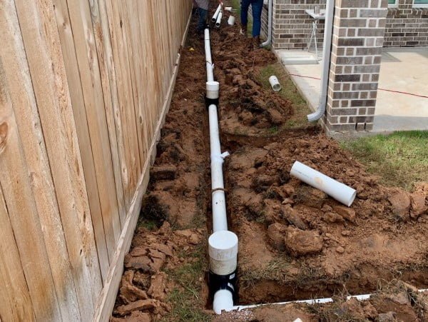 French Drain Trench Ditch - Drainage Installation Houston, TX