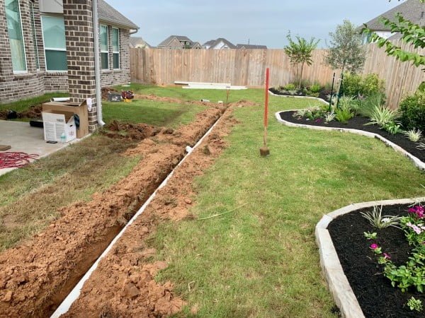 French Drain Trench Ditch - Drainage Installation Houston, TX