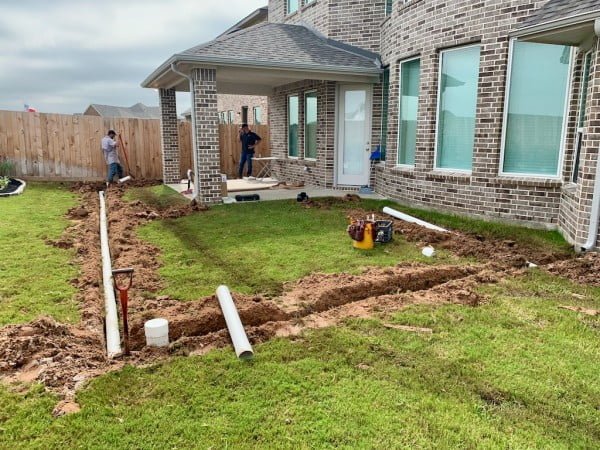 French Drain Trench Ditch - Drainage Installation Houston, TX